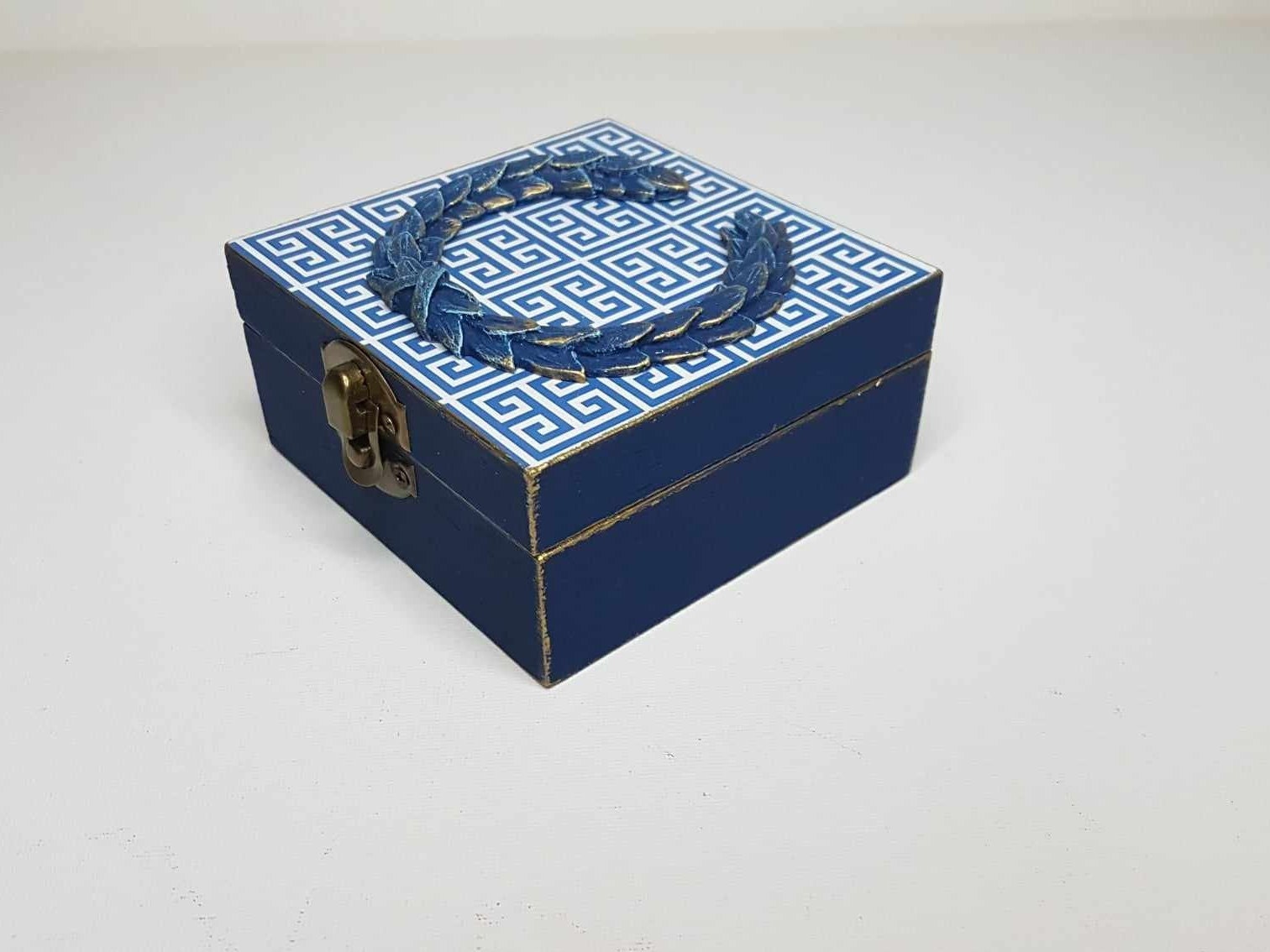 Ancient Greek Jewelry Box Small, Wooden Box Antique Trinket Greek Key ...