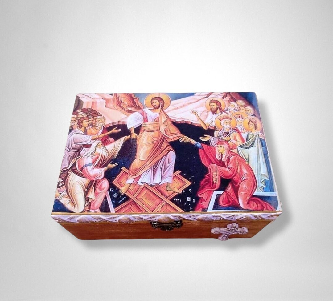 Resurrection of Jesus Christ Icon Prayer Box,greek Orthodox Icon He is ...