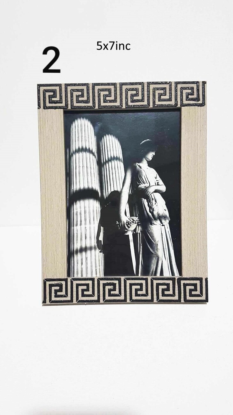 Greek Key Picture Frame 5x7 Wooden Photo Frame Unique, Ancient Greek ...