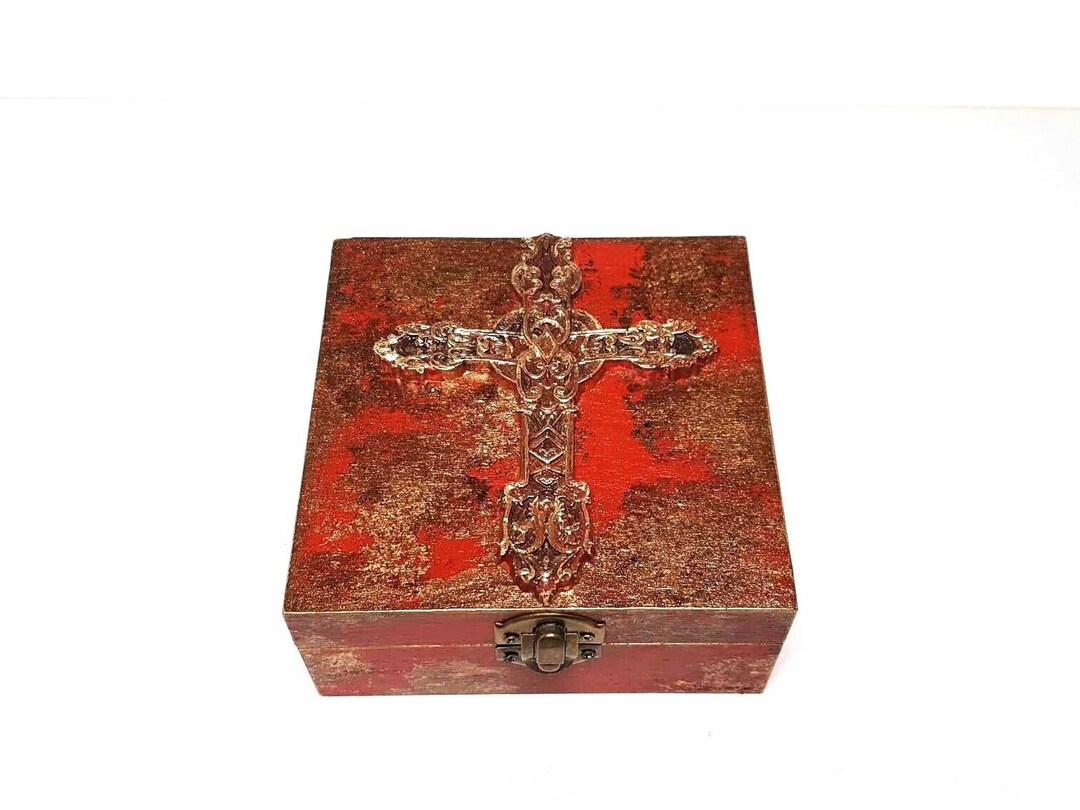 Greek Orthodox Christian Gold Cross Box, Christian Art Handmade Jewelry ...