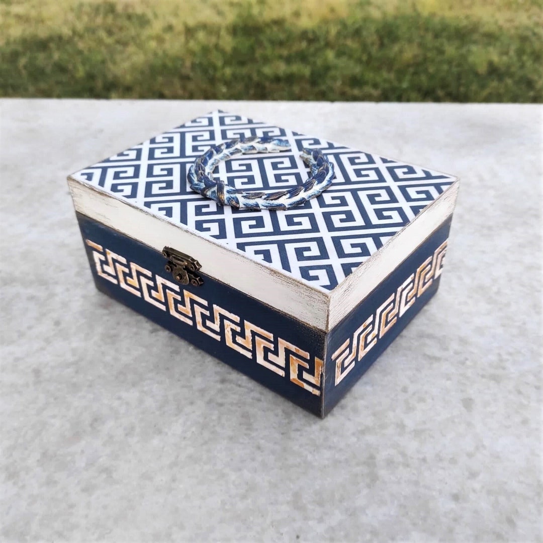 Ancient Greek Elegant Jewelry Box,greek Key Decor Olive Branch,olive ...