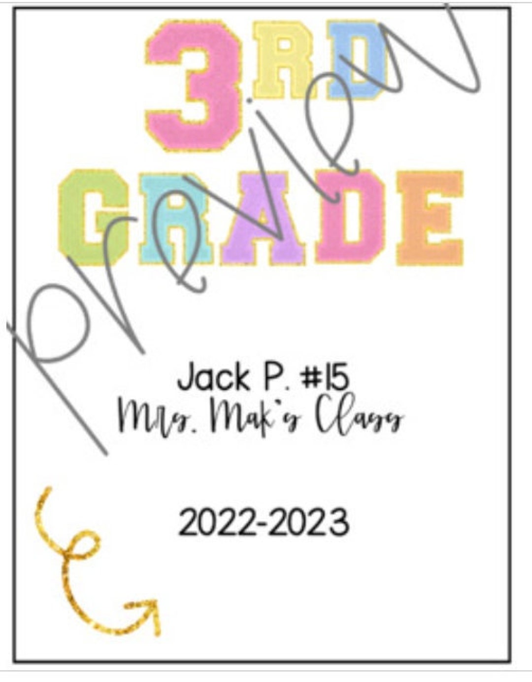 Varsity Letters 3rd Grade Teacher Binder Cover | Student Folders Cover ...