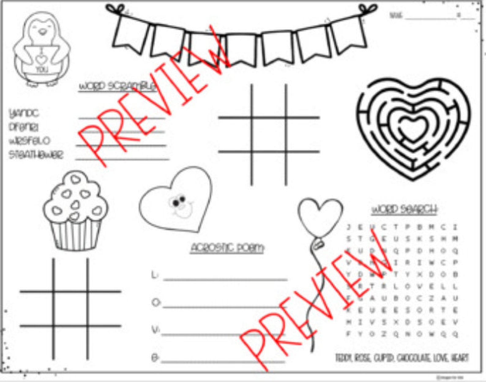 Hoja de actividades imprimible para el Día de San Valentín para niños ...