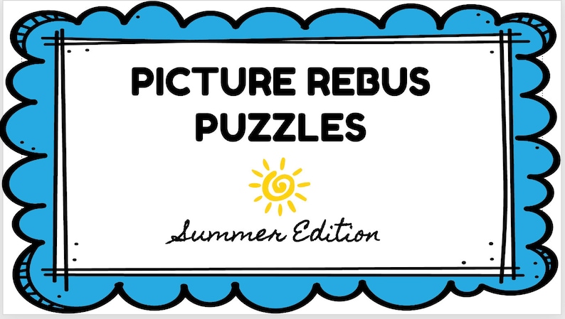Summer Picture Rebus Puzzles - Etsy