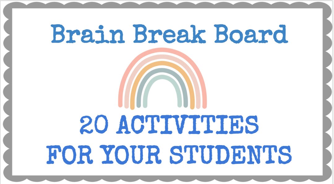Brain Breaks for the Elementary Classroom - Etsy