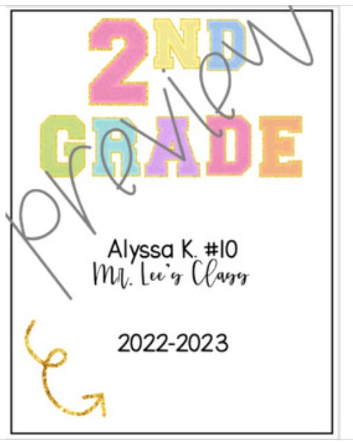 Varsity Letters 2nd Grade Teacher Binder Cover | Student Folders Cover ...