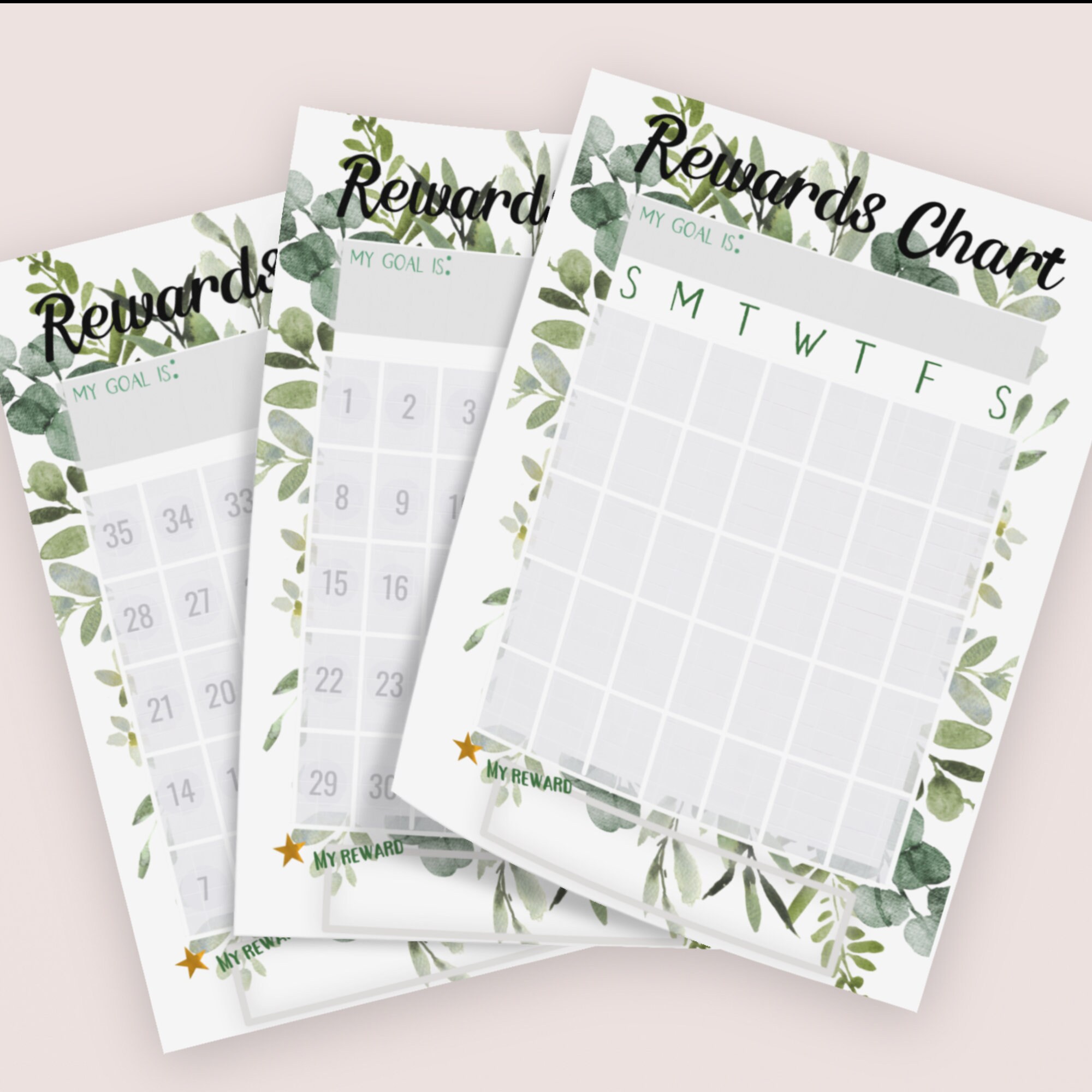 Rewards Chart, Habit Tracker, Monthly Habit Tracker, Printable PDF ...