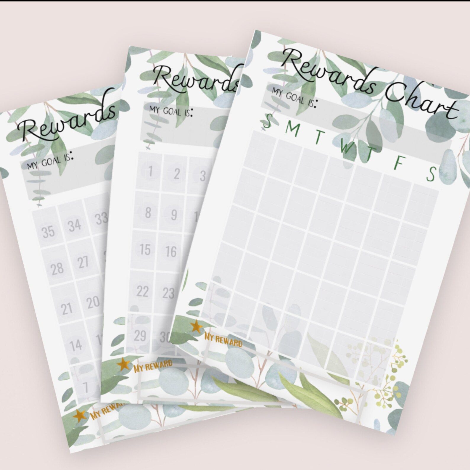 Rewards Chart, Habit Tracker, Monthly Habit Tracker, Printable PDF ...