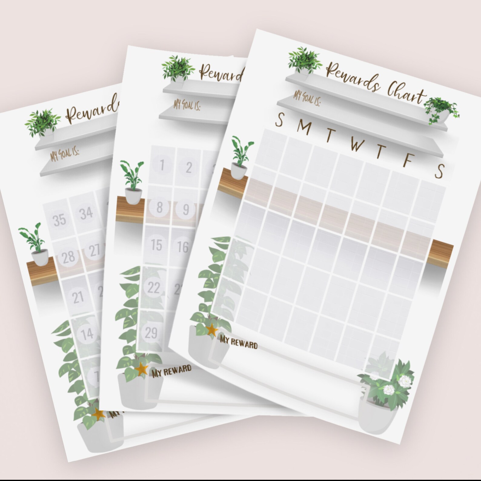 Rewards Chart, Habit Tracker, Monthly Habit Tracker, Printable PDF ...