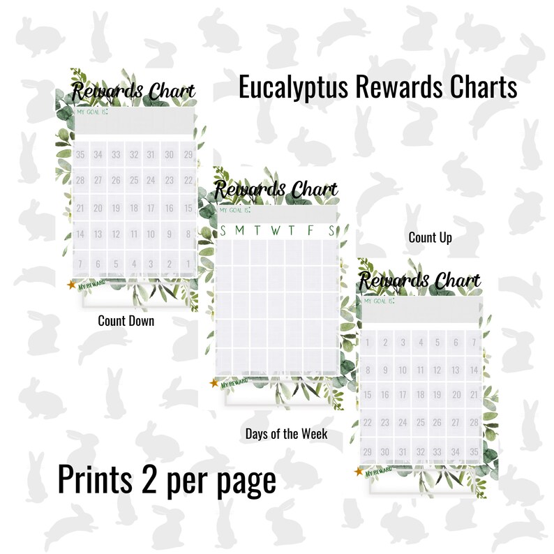 Rewards Chart, Habit Tracker, Monthly Habit Tracker, Printable PDF ...