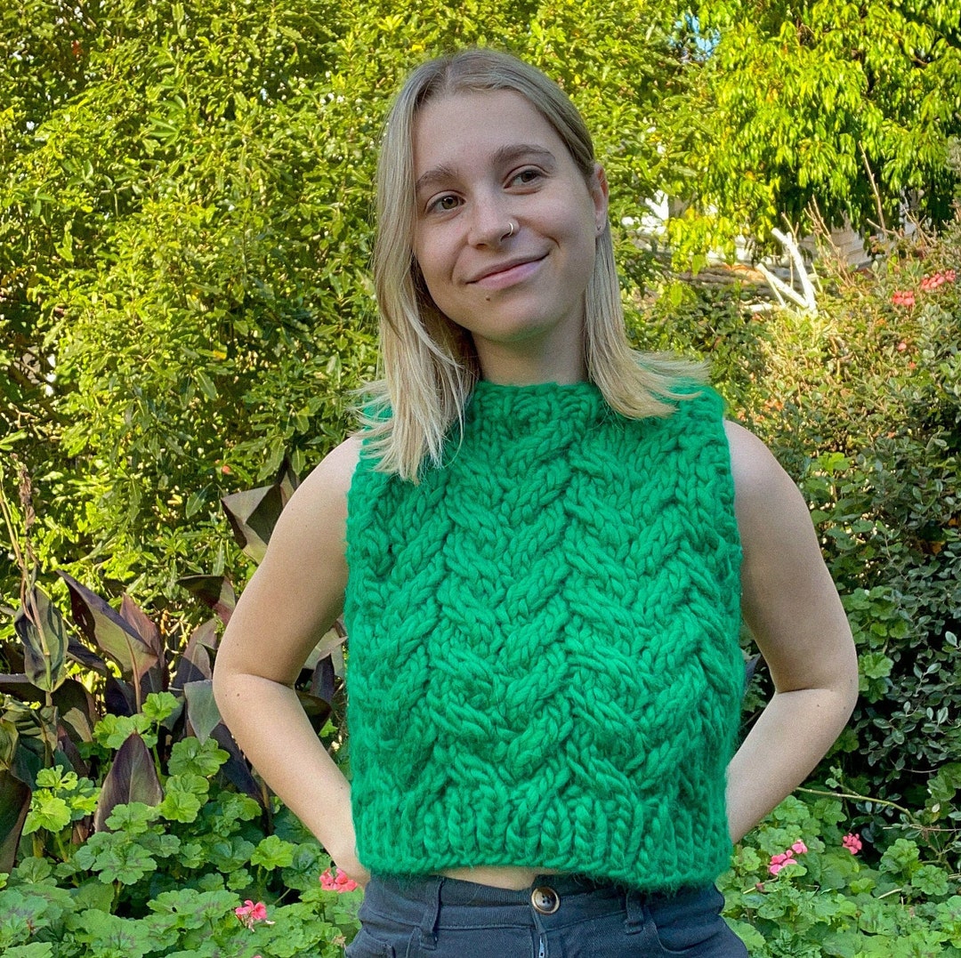 Chunky Magnolia Vest | Digital Knitting Pattern | Chunky Yarn | Cable ...