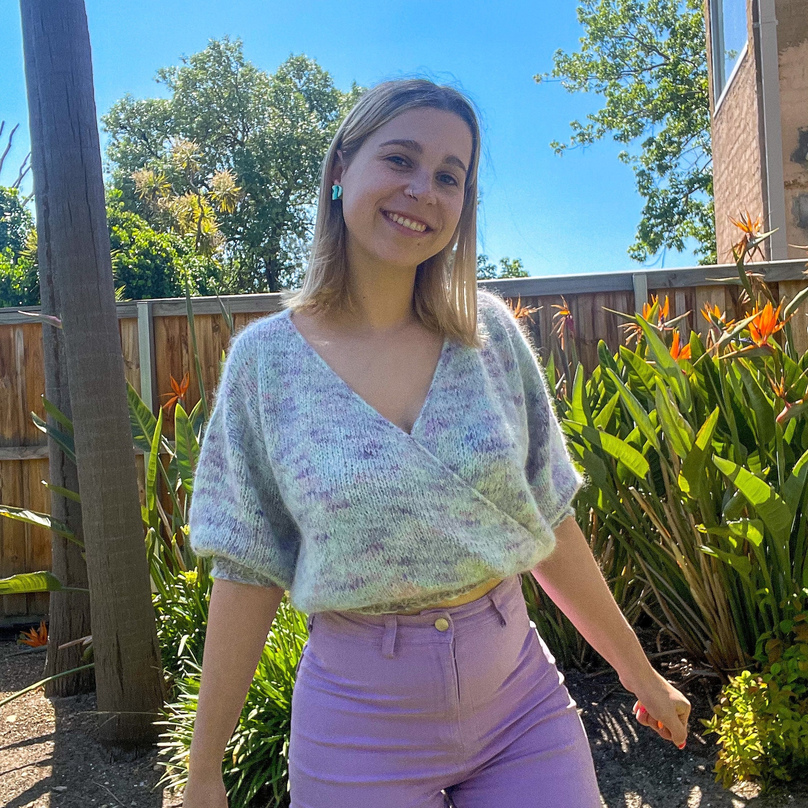 Aviva Wrap Top Knitting Pattern Top Down Knit Seamless Knit Knitted Wrap Top Cropped Fit Digital ...