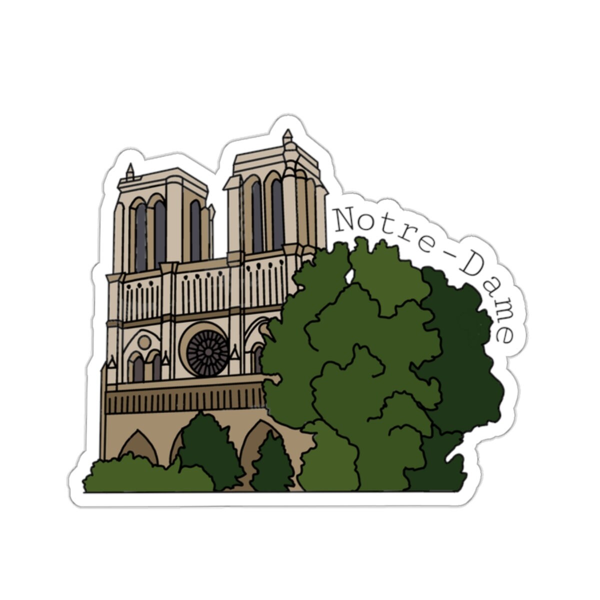 Notre Dame Building Travel Sticker - Etsy