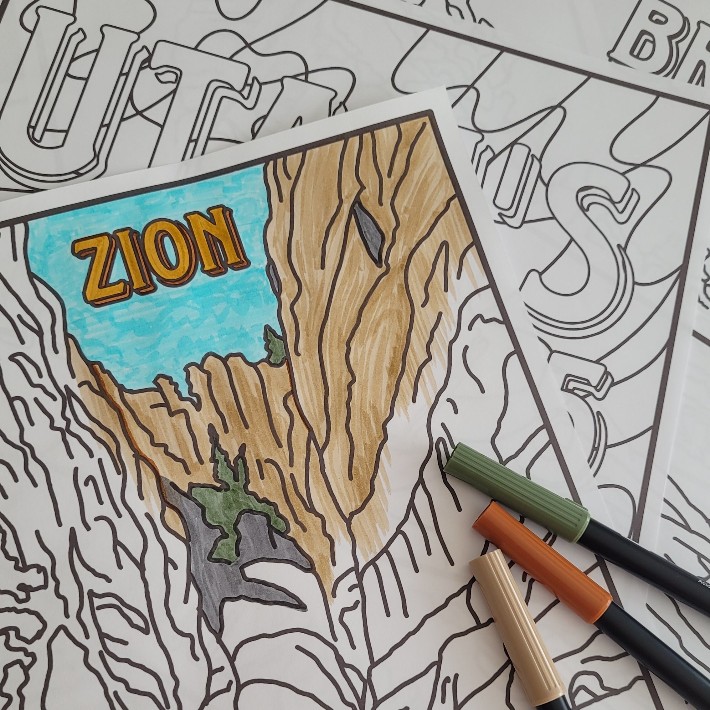Utah's Mighty 5 Digital Download Children's Coloring Pages - Adult ...