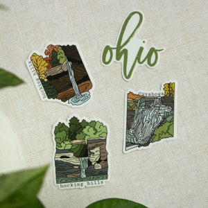 Ohio Nature Parks Sticker Pack - Minimal Design - Ohio - Hocking Hills ...