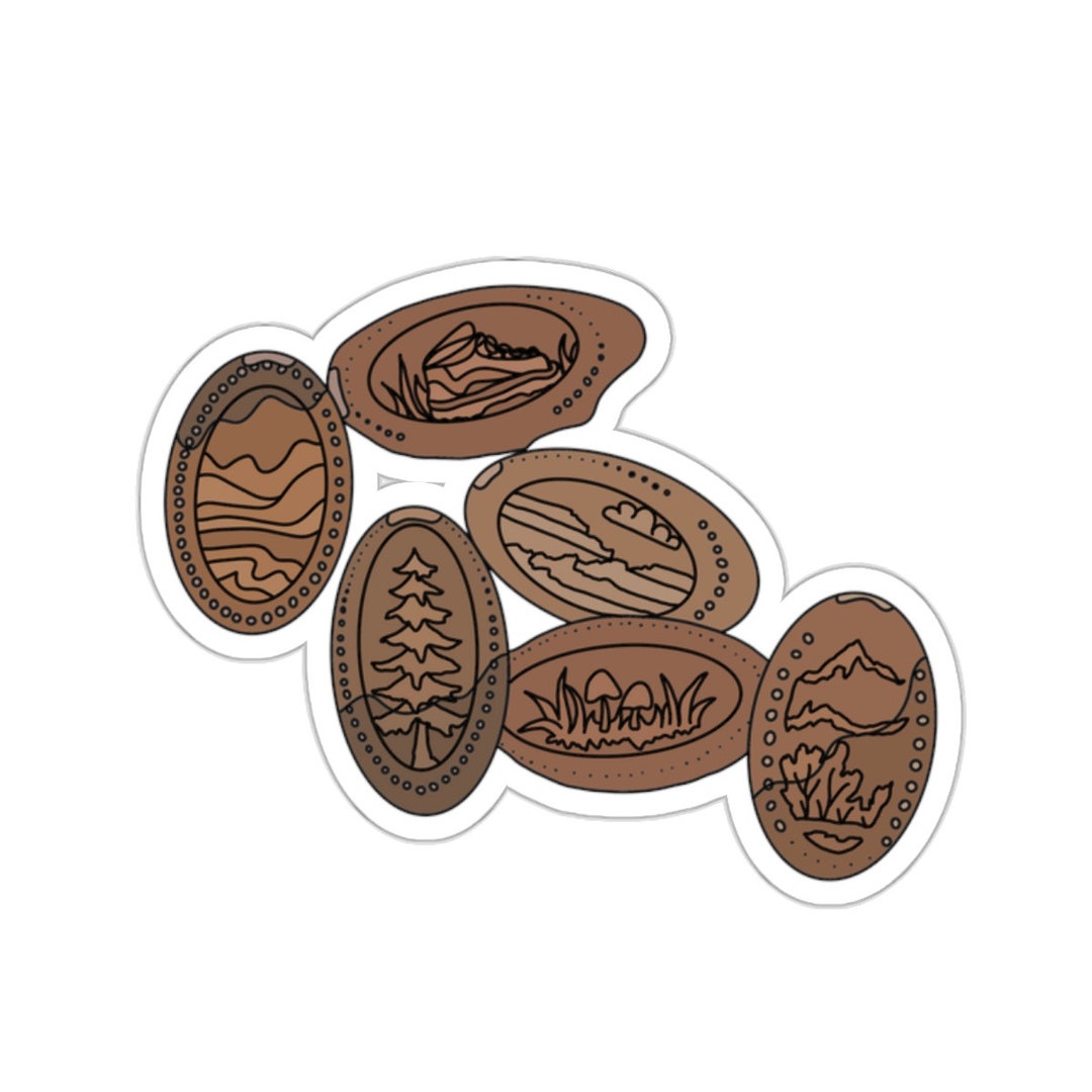 Squished Penny Souvenir Vacation Sticker - Travel Sticker - Etsy