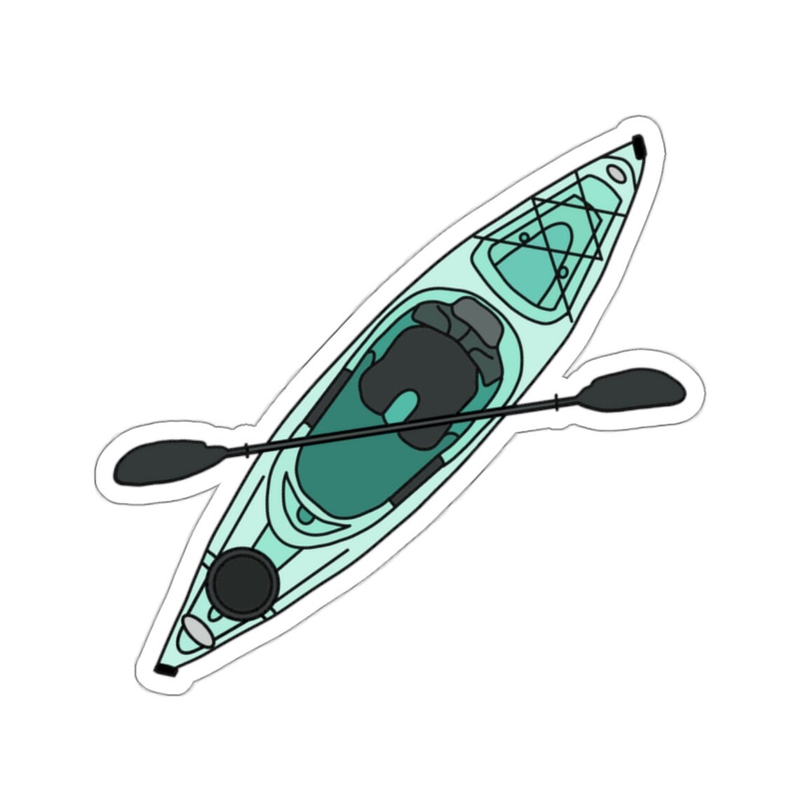 Kayak and Paddle Vacation Sticker - Outdoorsman Sticker - Kayak Sticker ...