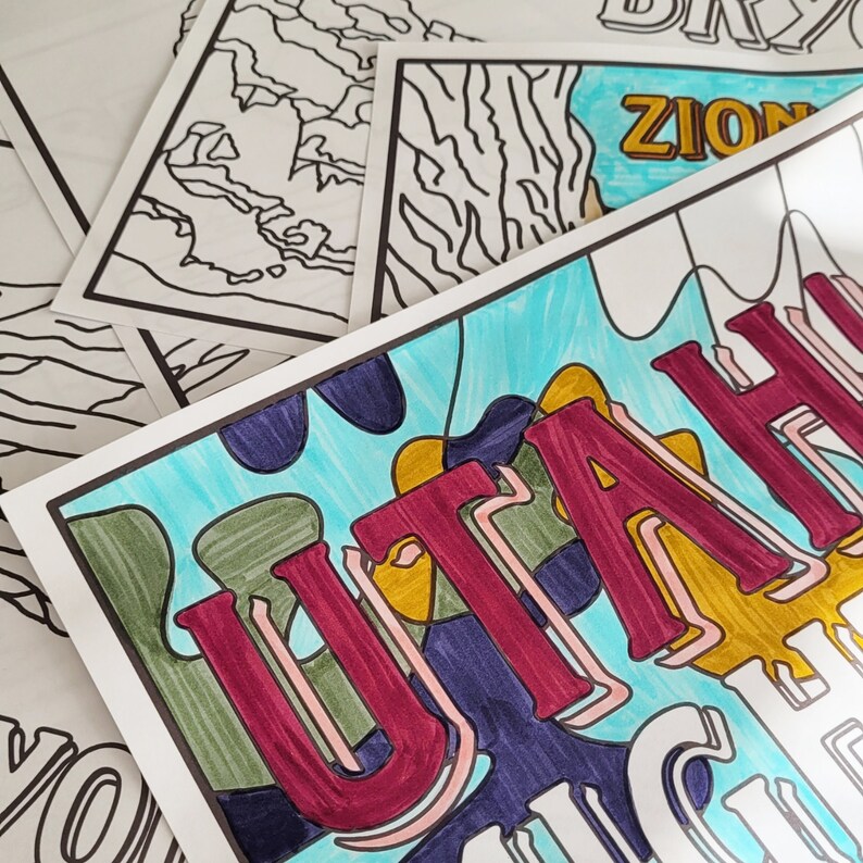Utah's Mighty 5 Digital Download Children's Coloring Pages - Adult ...