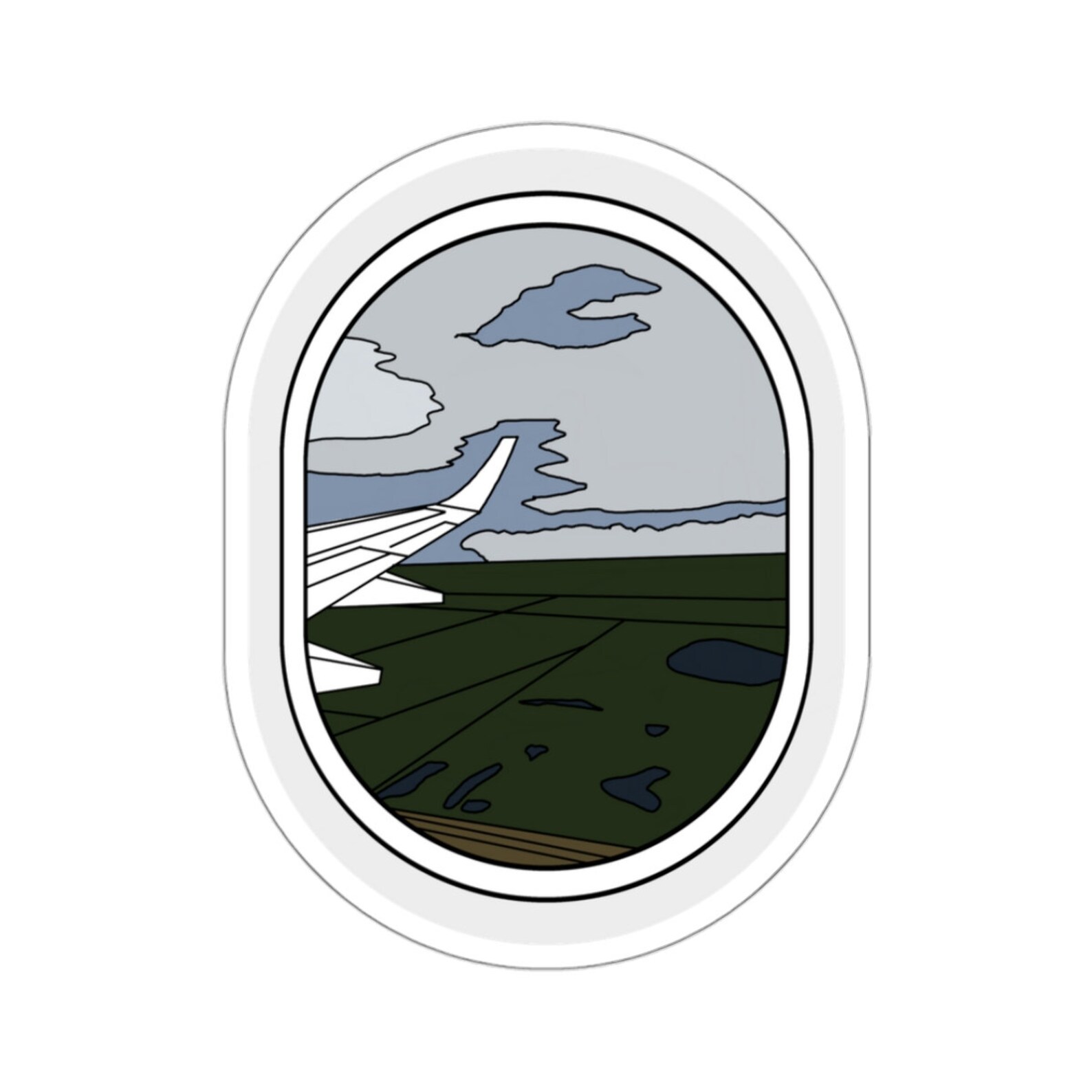 Airplane Window Oval Travel Sticker - Etsy