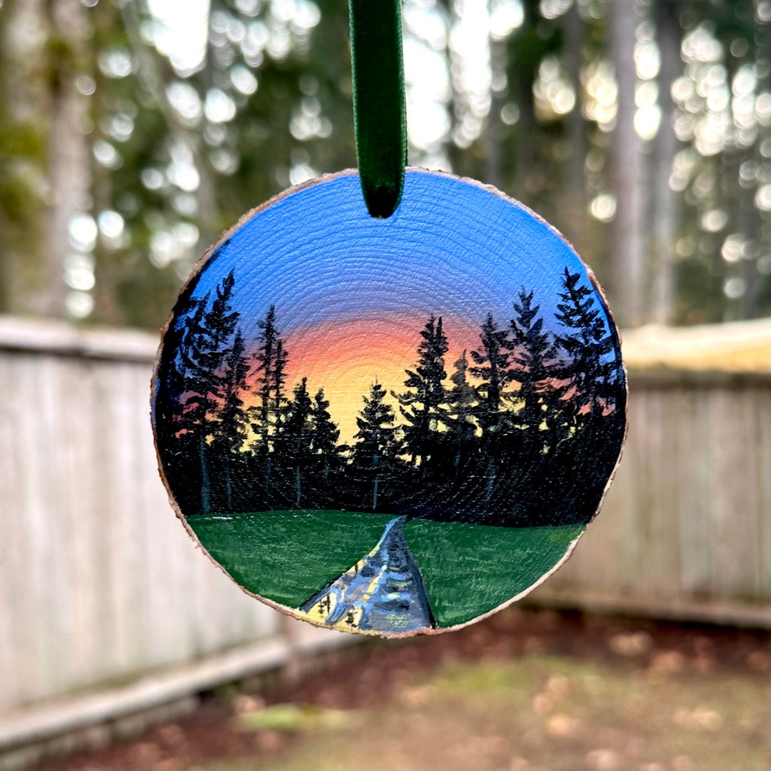 PNW Forest Landscape Christmas Holiday Ornament - Etsy