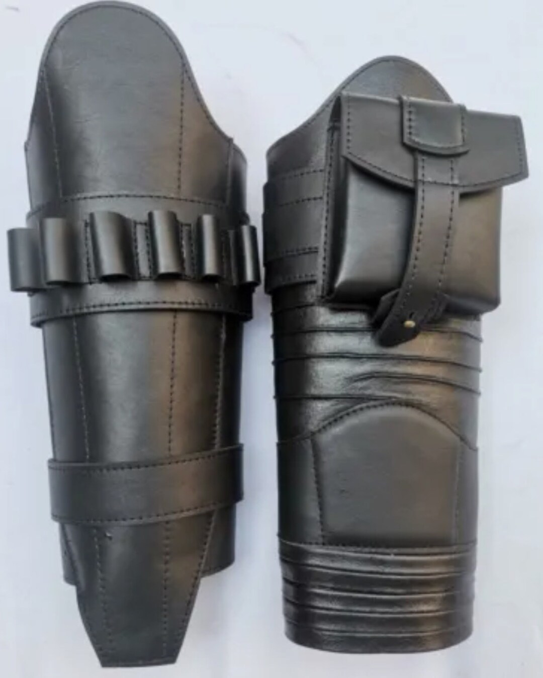 Ts Mandalorian Real Leather Black Leg Armour Package Men Leg ...