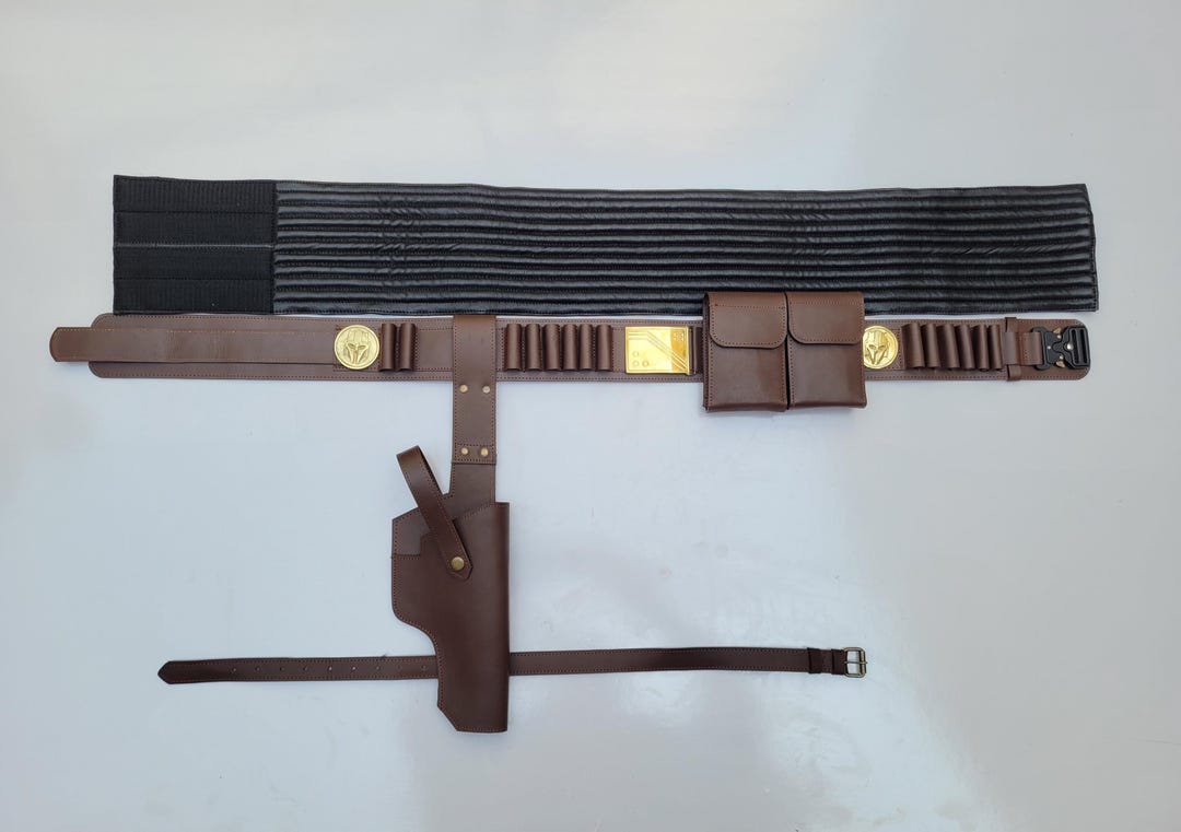 Ts Mandalorian Book of Boba Fett 2 Costume Leather Waist Belt With Gun ...