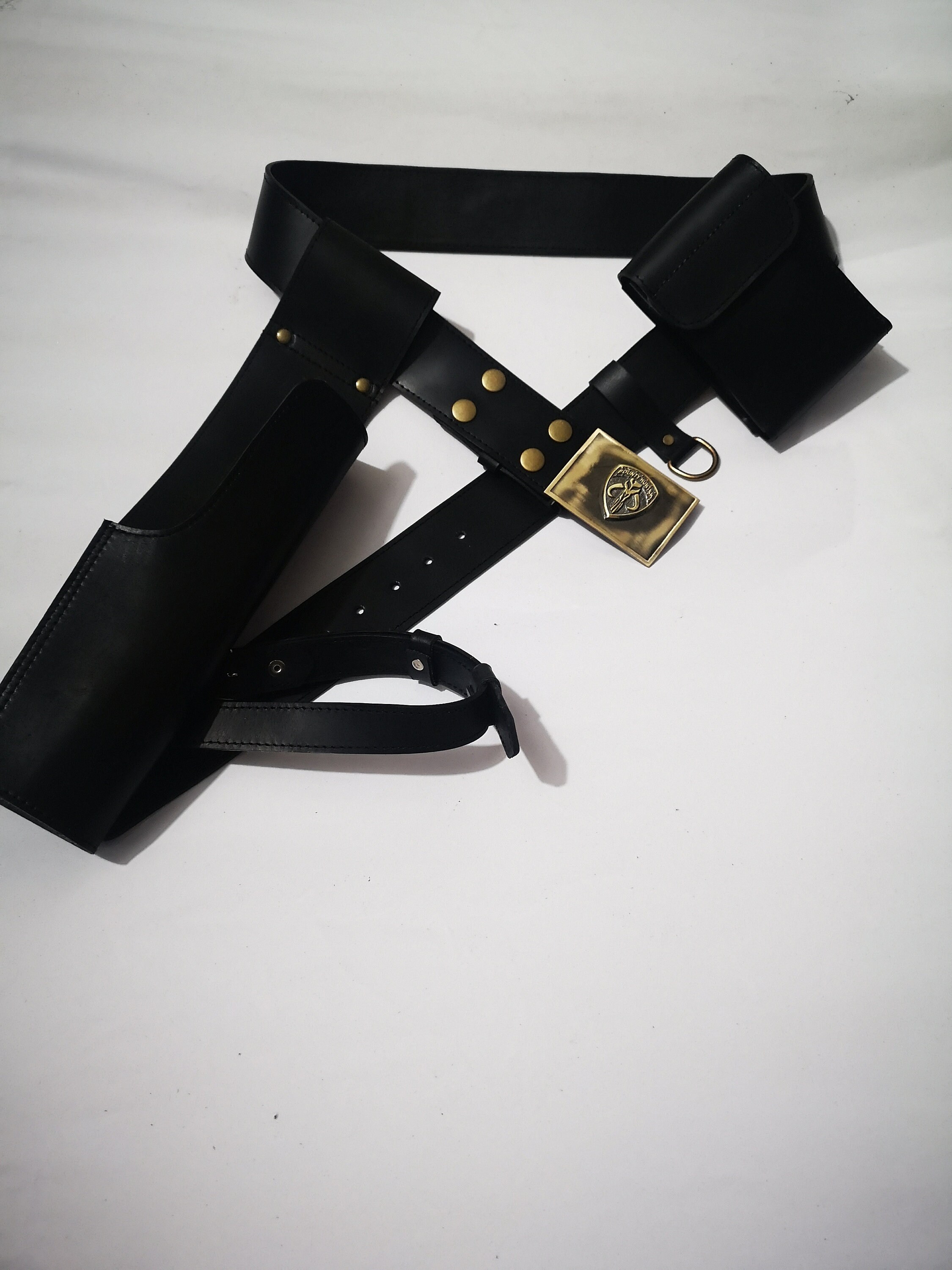 New Westar 35 Holster Bounty Hunter Inspired Leather Belt With Pouch ...