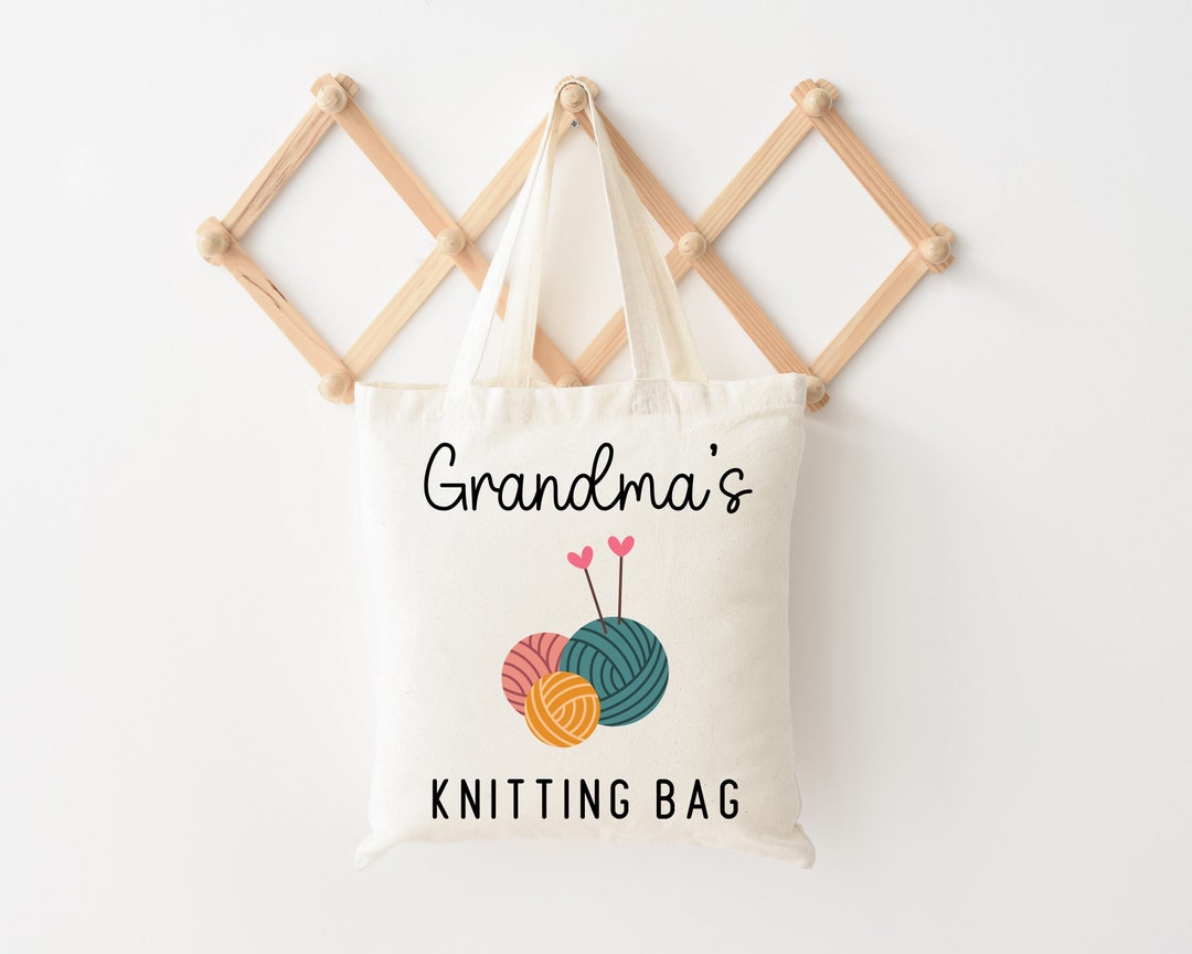 Personalized Knitting Tote Bag: Custom Cotton Yarn Storage - Etsy