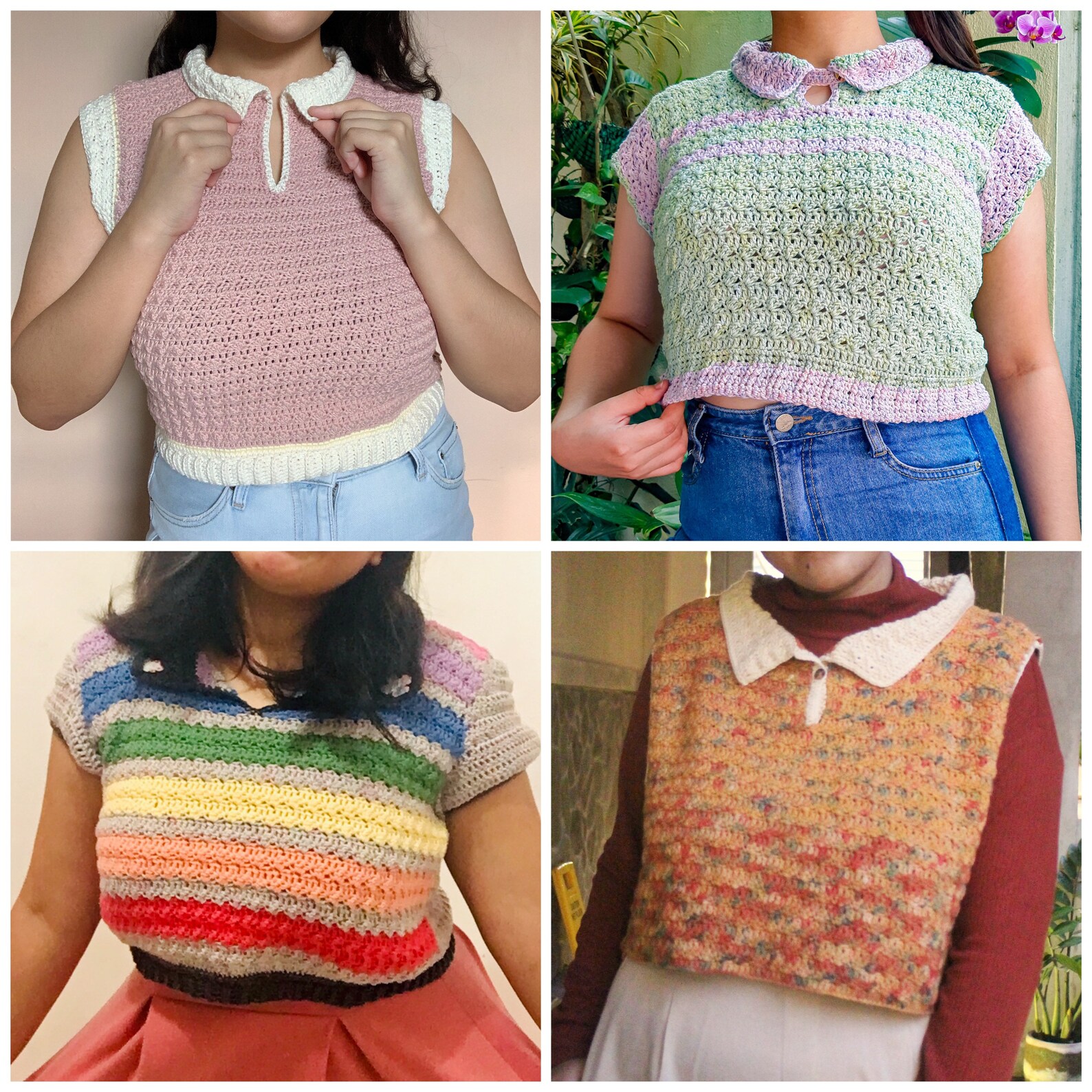Crochet Collared Vest Pattern | Brina Top by Hookloops Ph - Etsy