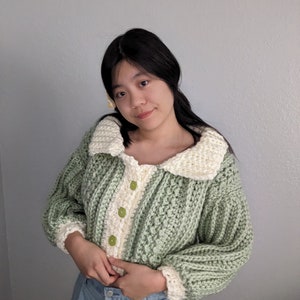 Crochet Collared Cardigan Pattern | the Dreamer Cardigan Pattern ...