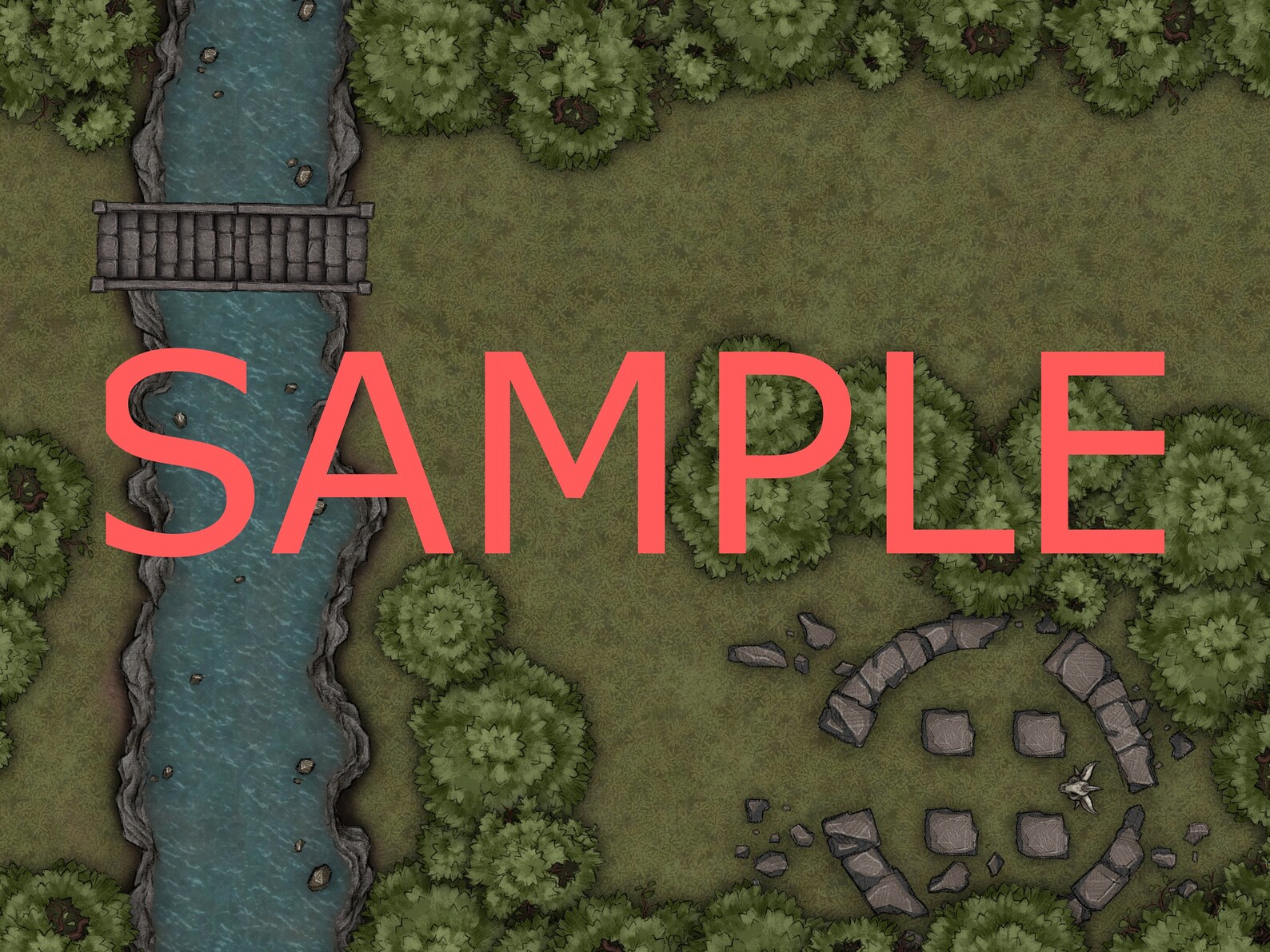 TTRPG Fantasy Forest Map Pack 5 Battle Maps With Grid | Etsy