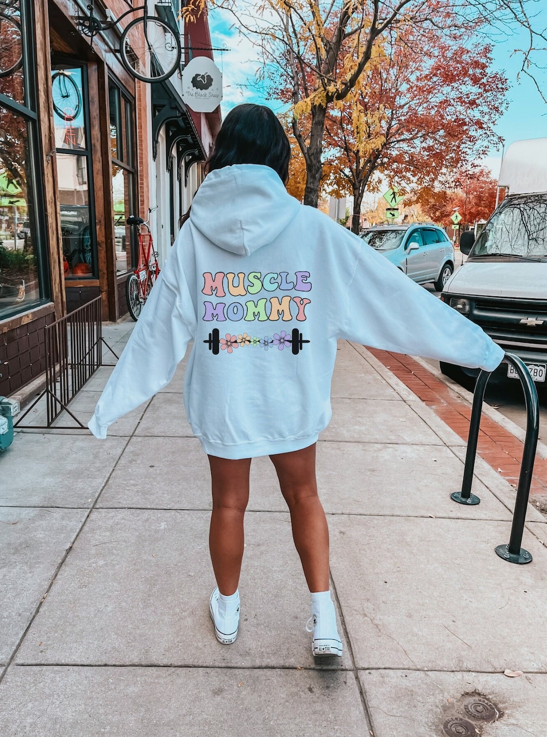 Retro Muscle Mommy Gym Sweatshirt, Oversized Fitness Shirt for Women ...