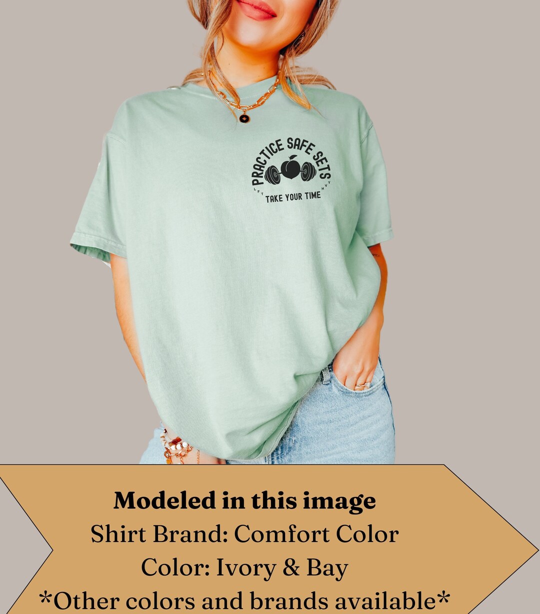 Practice Safe Sets, Comfort Colors Gym Shirt, Oversized Fitness Shirt ...