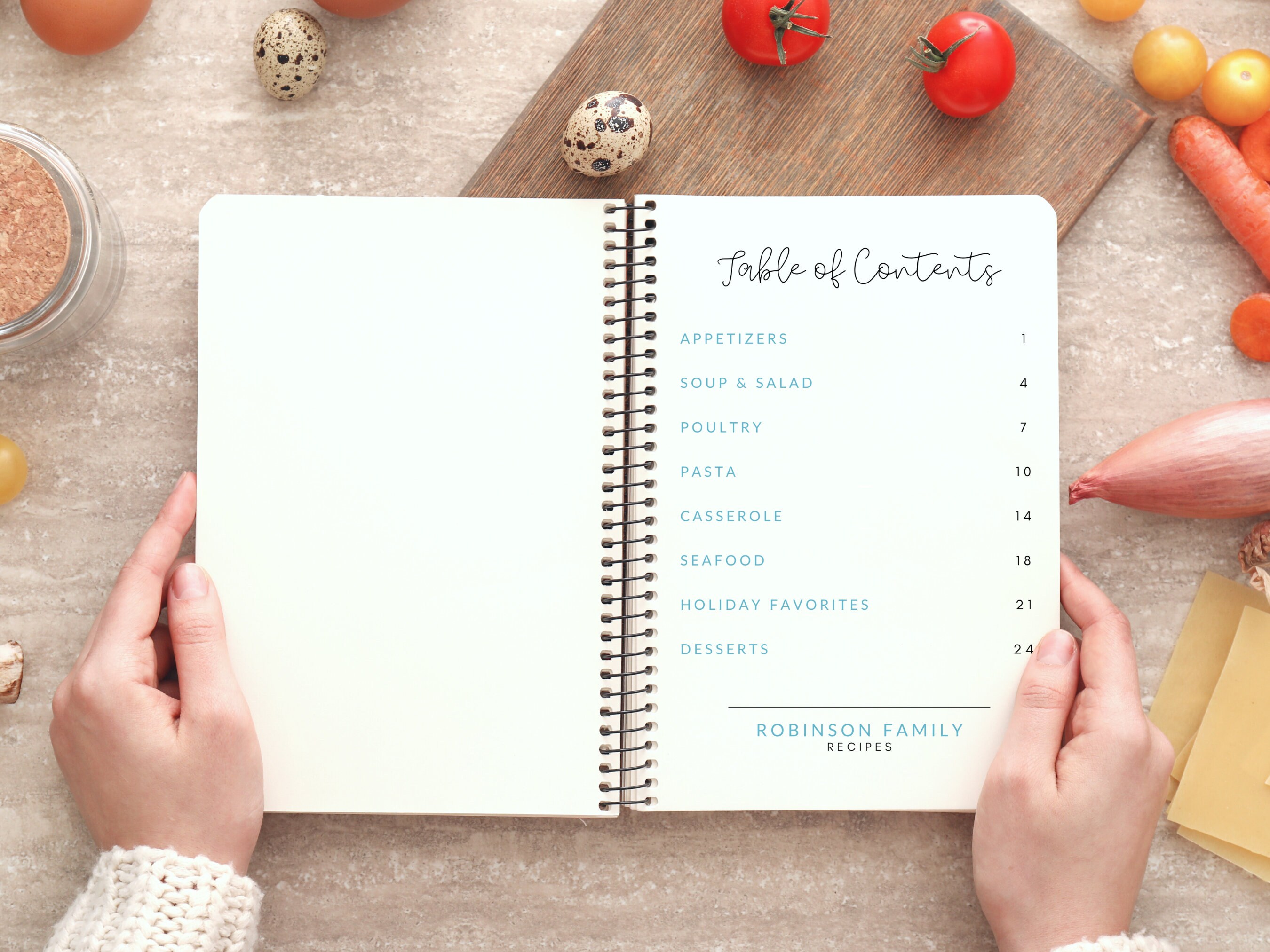 Cook Book Template, Editable Recipe Book, Modern Recipe Card, Printable ...