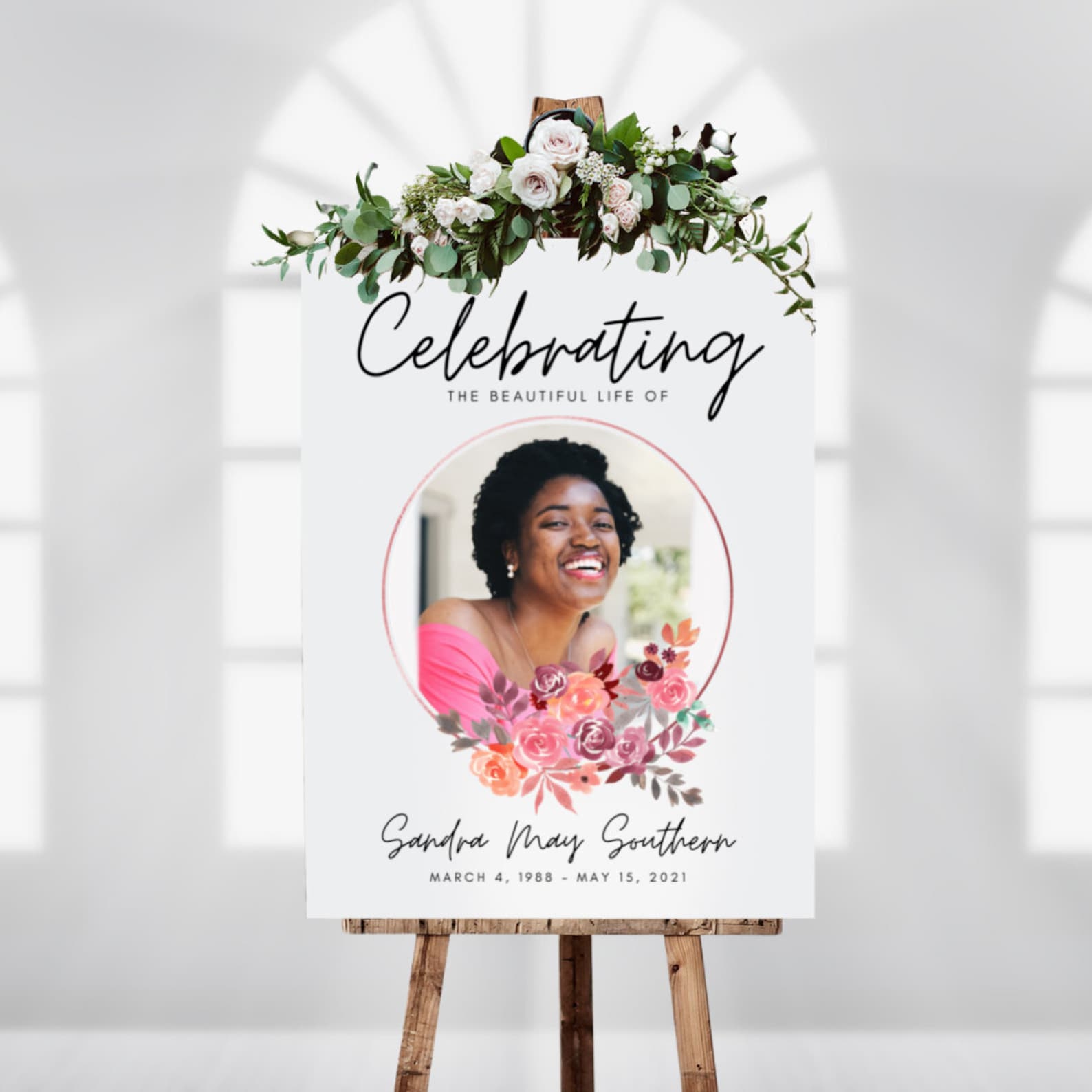 Editable Funeral Sign - Celebration of Life, Large Funeral Sign ...