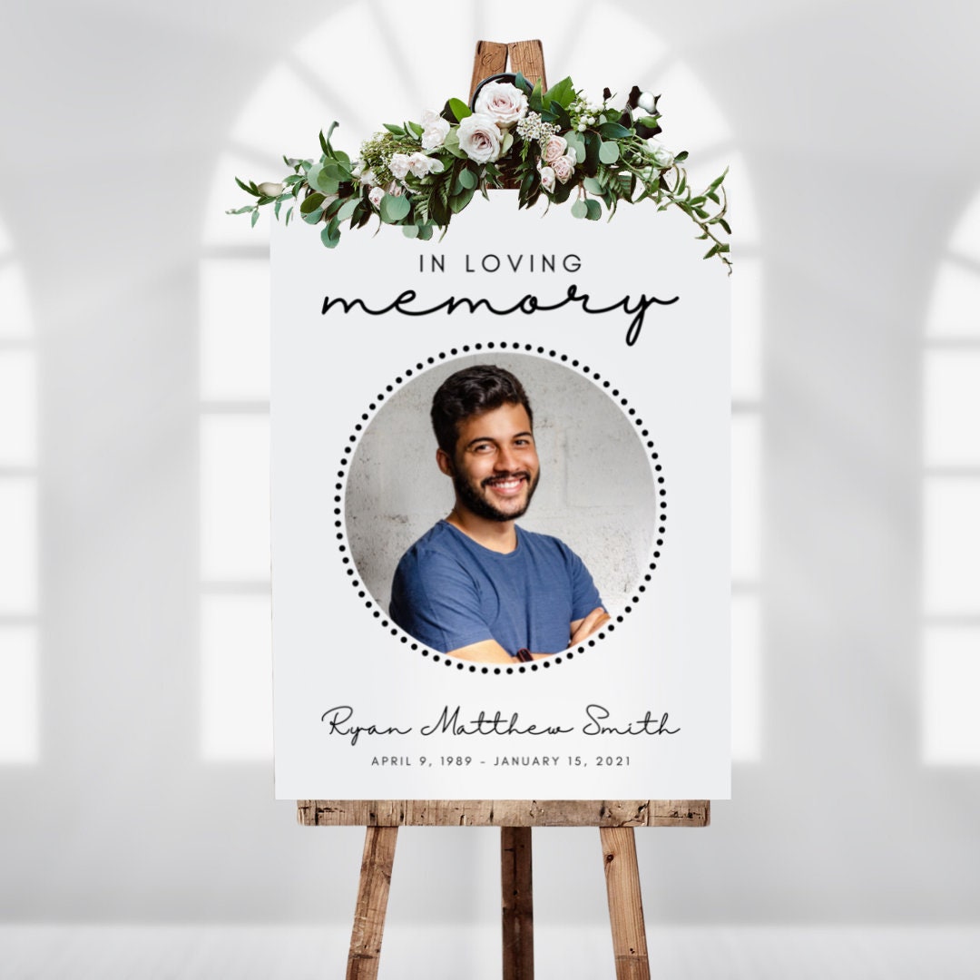 Editable Funeral Sign - Celebration of Life, Large Funeral Sign ...