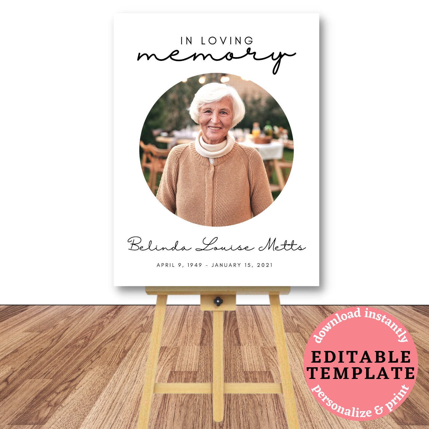 Editable Funeral Sign Celebration of Life Large Funeral - Etsy