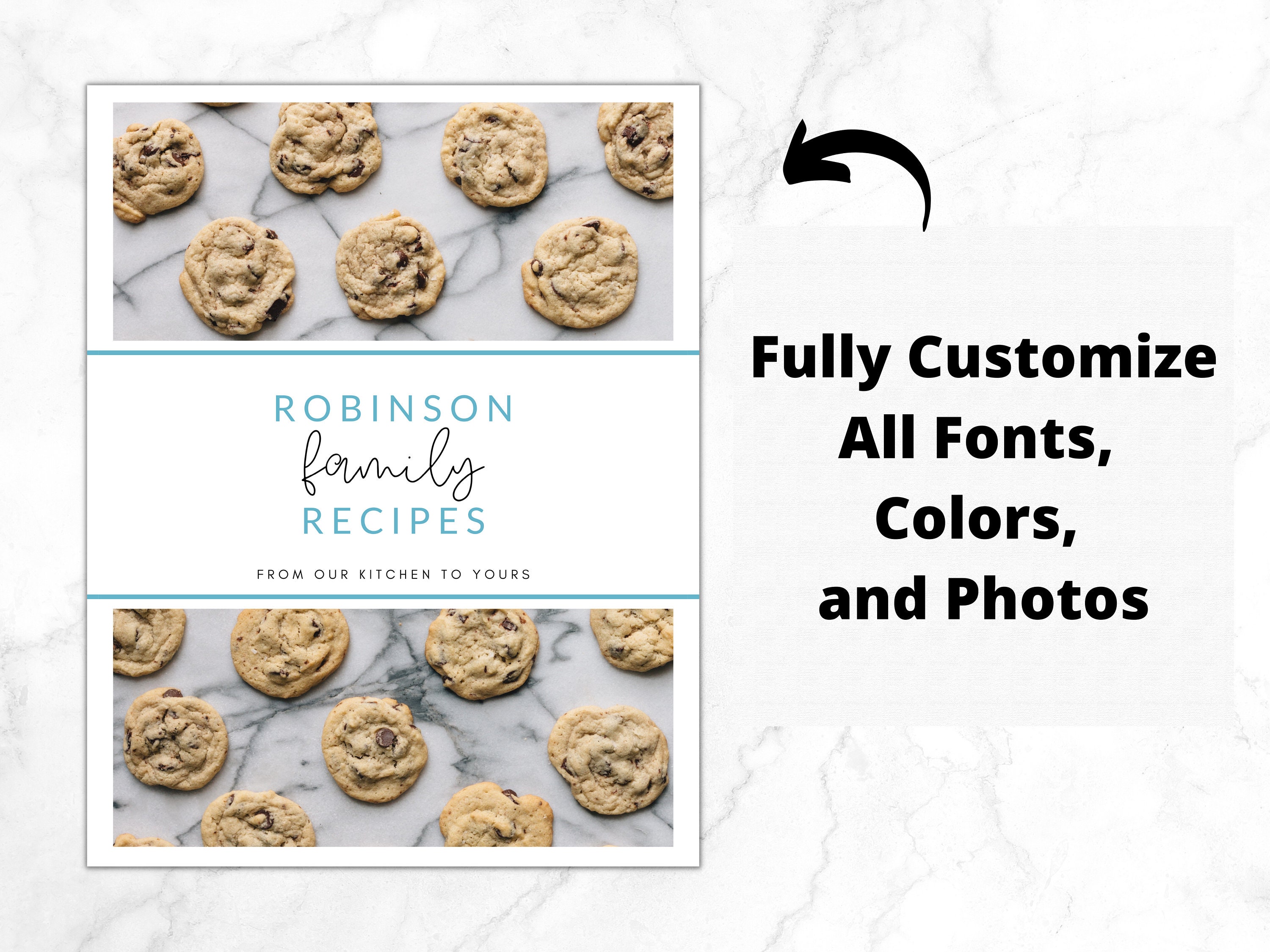 Cook Book Template, Editable Recipe Book, Modern Recipe Card, Printable ...