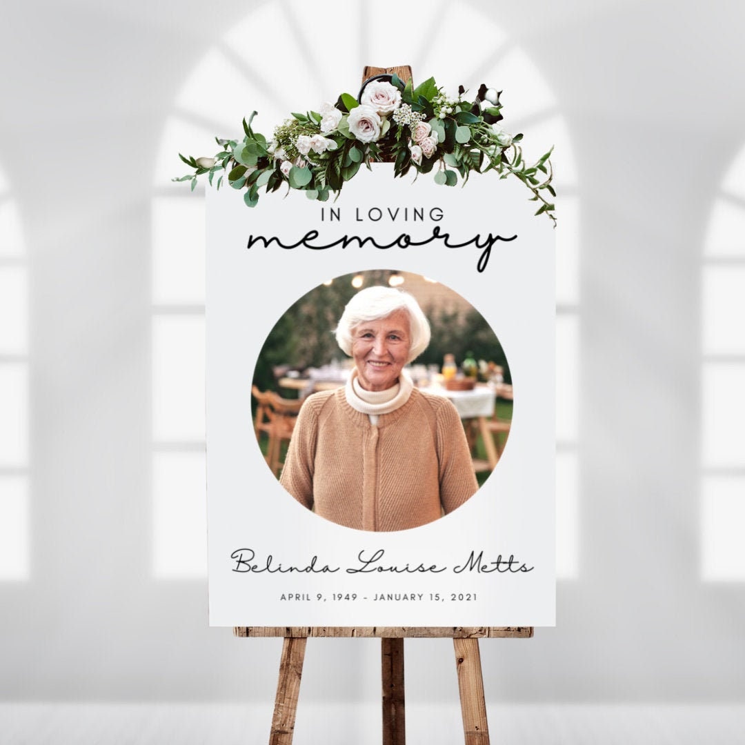 Editable Funeral Sign - Celebration of Life, Large Funeral Sign ...