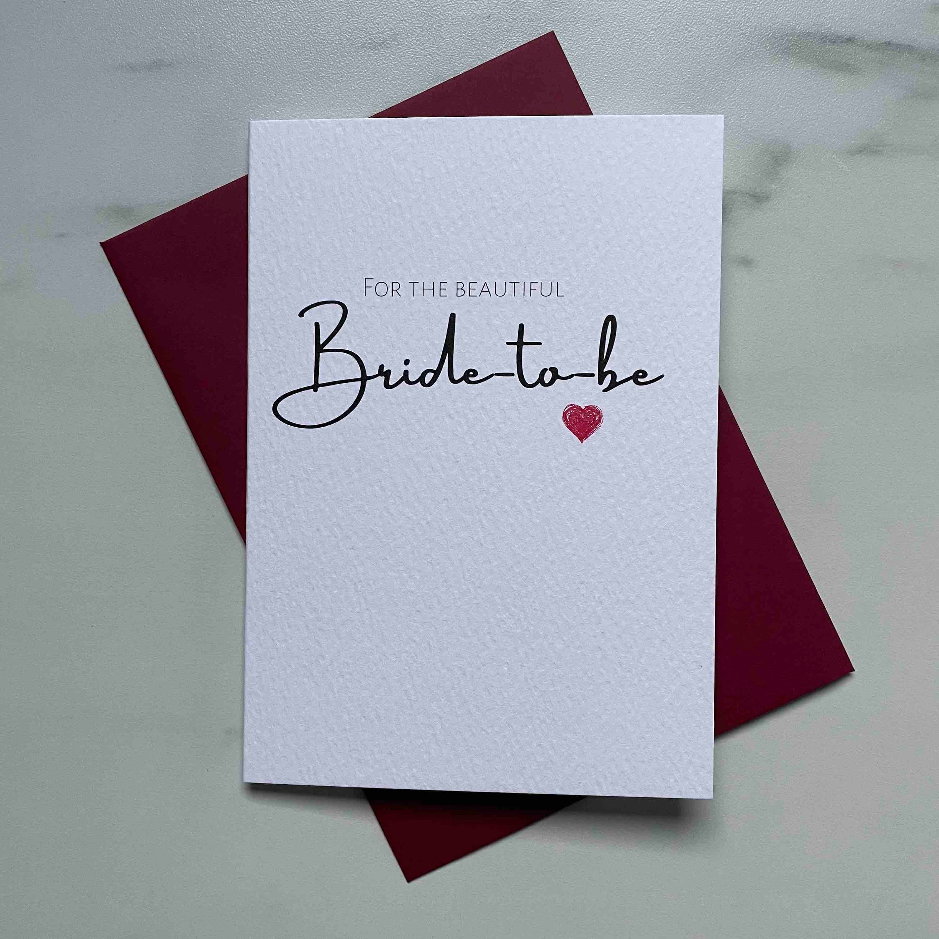 Bride-to-be Card | Heart - Etsy UK