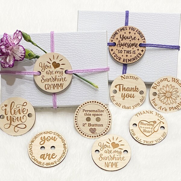 Engraved Wood Button - Etsy