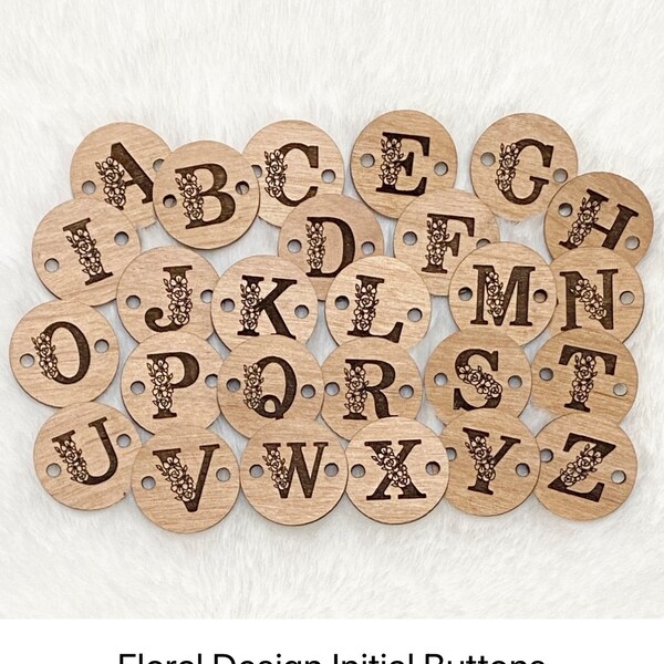Initial Buttons - Etsy