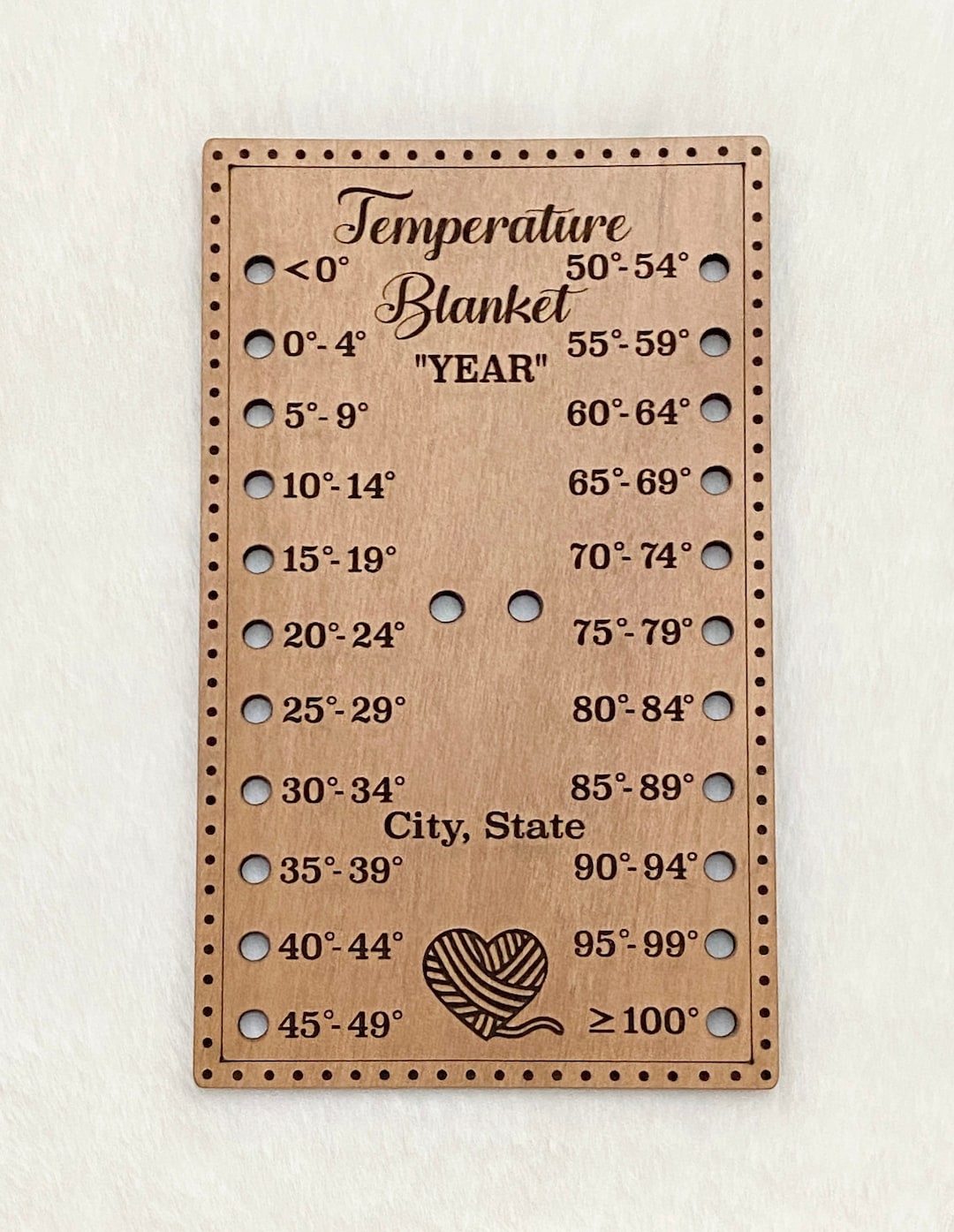 Custom Temperature Blanket Wood Button for Handmade Blankets ...