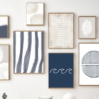 Beach Wall Art, Ocean Art, Coastal Art, Blue and White Beach Decor ...
