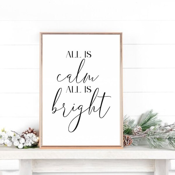 All is Calm All is Bright Sign - Etsy