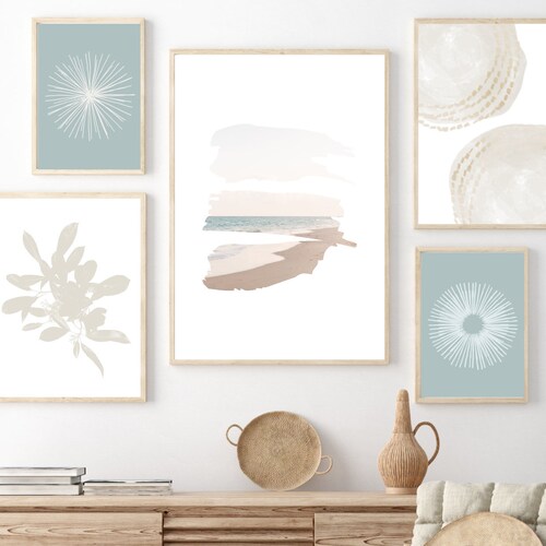 Boho Beach Wall Art Coastal Gallery Wall Set of 5 Prints - Etsy