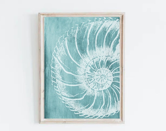 Beach Shells Seashell Ocean Decor Artwork Painting Print Painted Sea ...