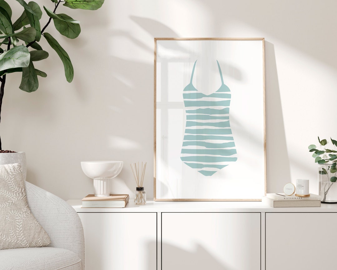 Swim Suit Print, Bathing Suit Wall Art, Beach Print, Coastal Bathroom ...