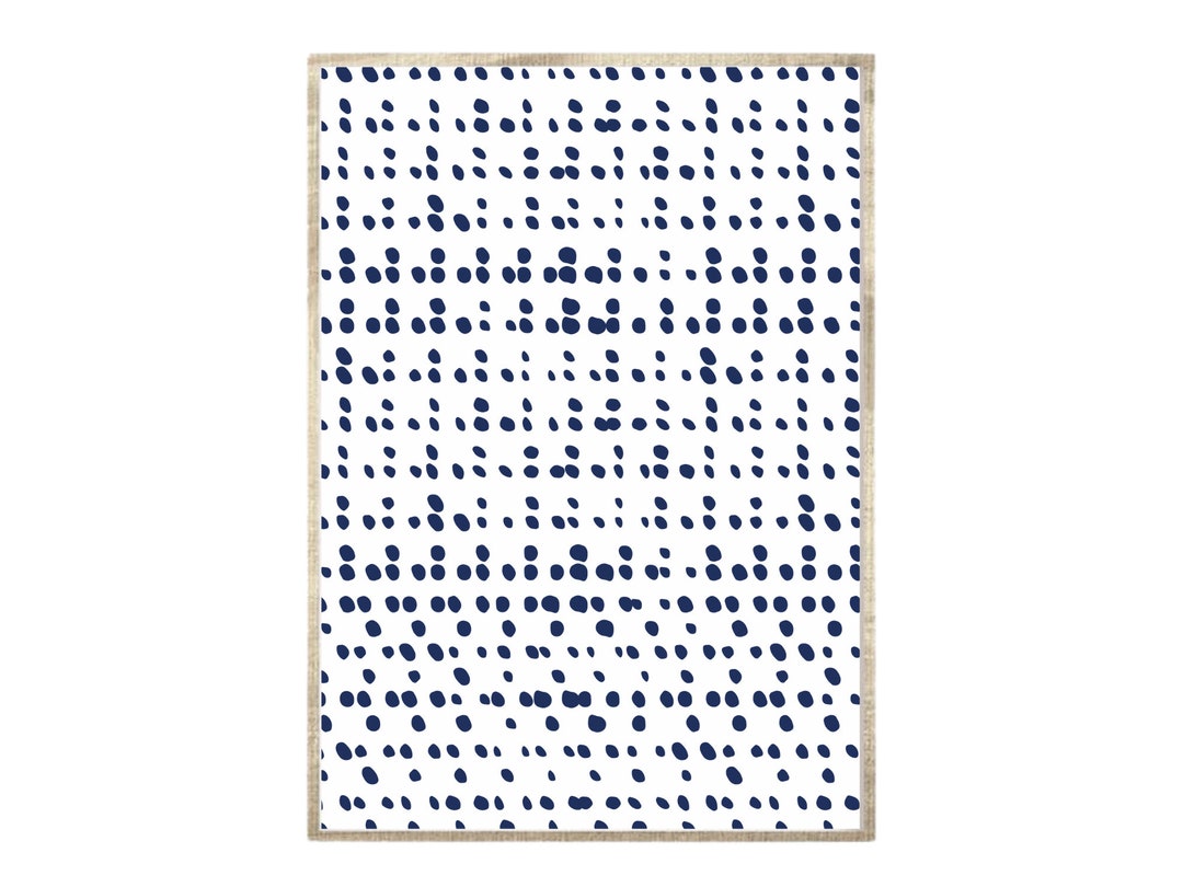 Blue Abstract Dots Printable , Navy Blue Print ,coastal Boho Wall Art ...