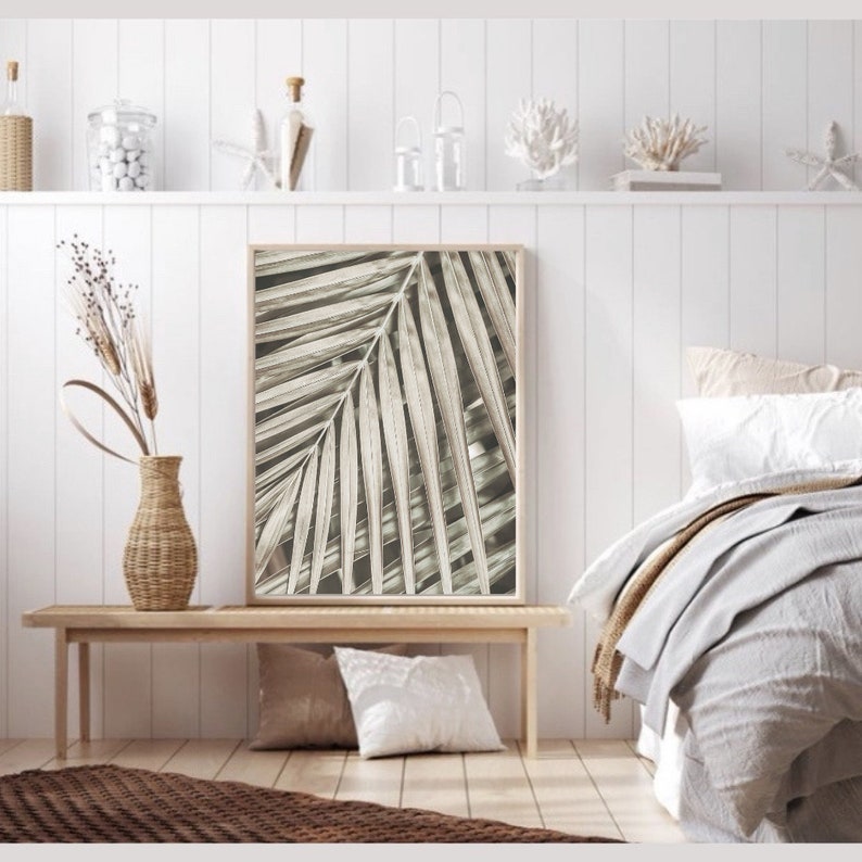 Boho Beach Print Boho Palm Leaf Palm Leaves Boho Wall | Etsy